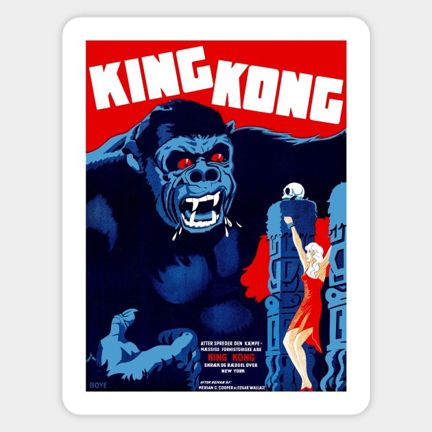 Vintage King Kong Poster King Kong Sticker Teepublic